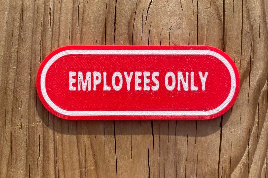 Employees Only Sign in Vibrant Red With White Lettering Highly Visible ...
