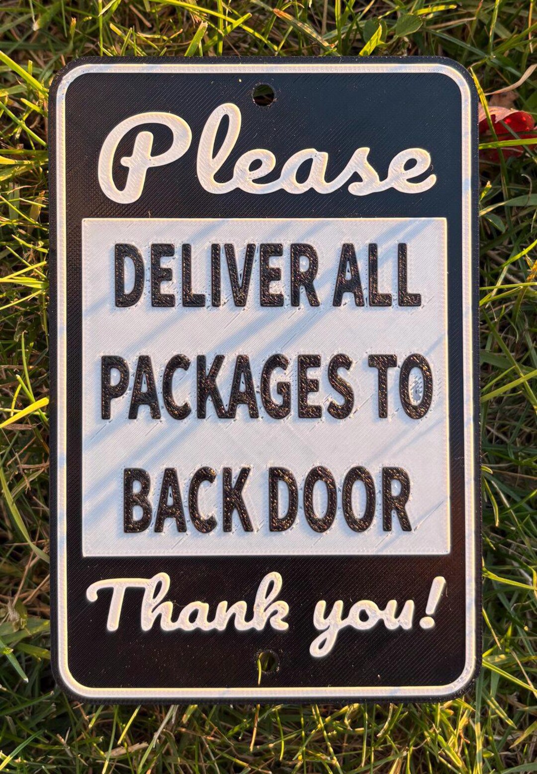 Please Deliver All Packages to Back Door Thank You Sign in Vibrant ...