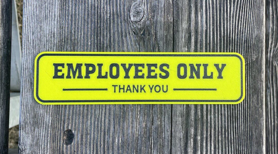 Small "employees Only" Sign in Vibrant Yellow With Black Lettering ...