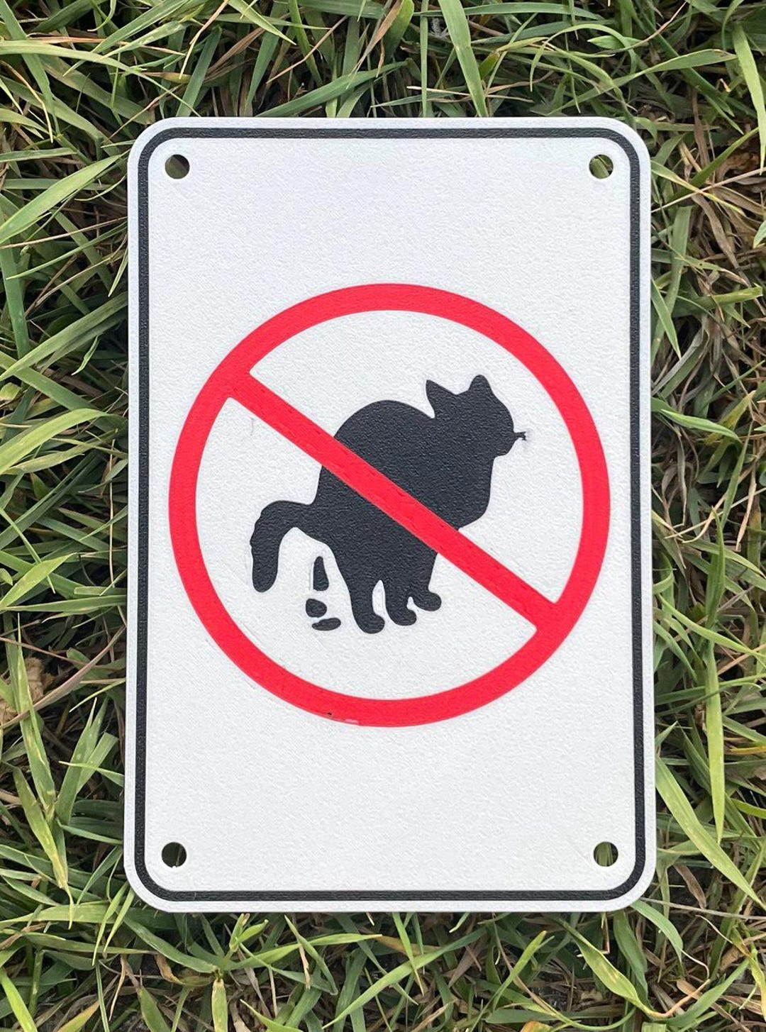No Cat Pooping With Cat Pooping Image Sign in Vibrant White Red Black ...