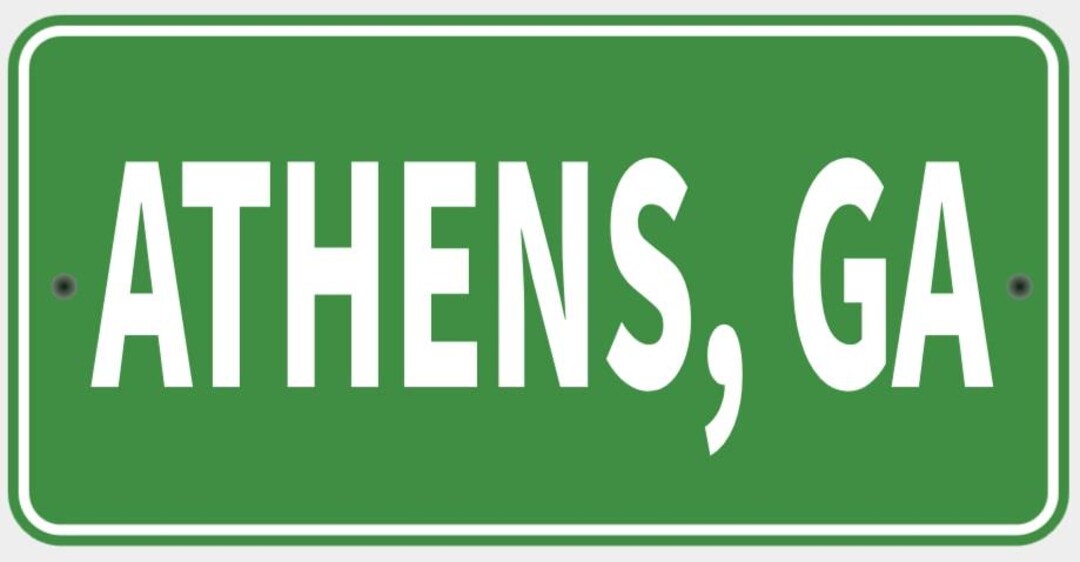 Athens, Georgia Wall Decor City Limit Sign in Vibrant Green With White ...