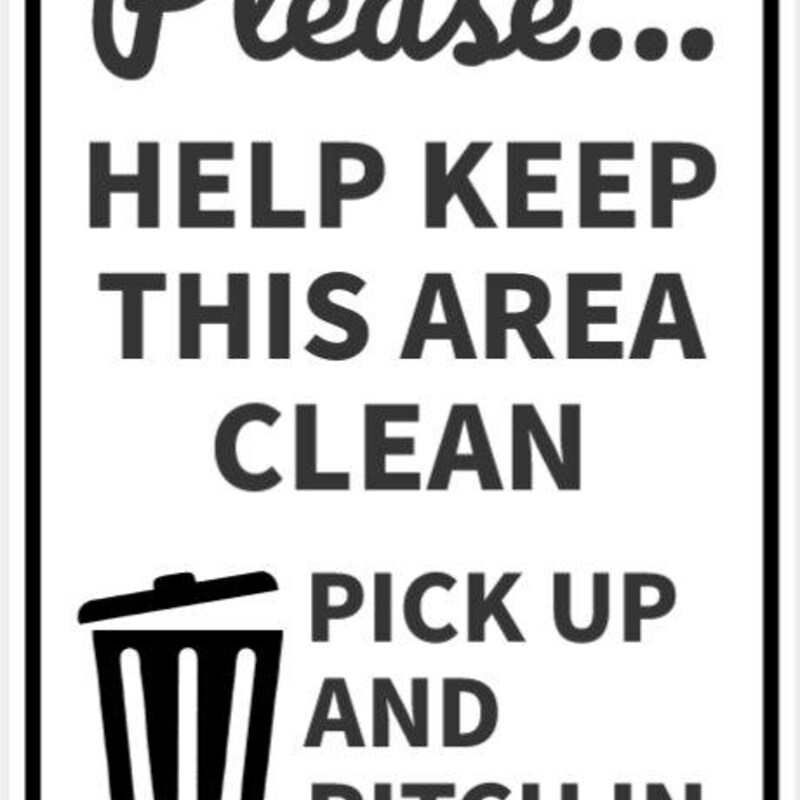 Keep Area Clean Sign - Etsy