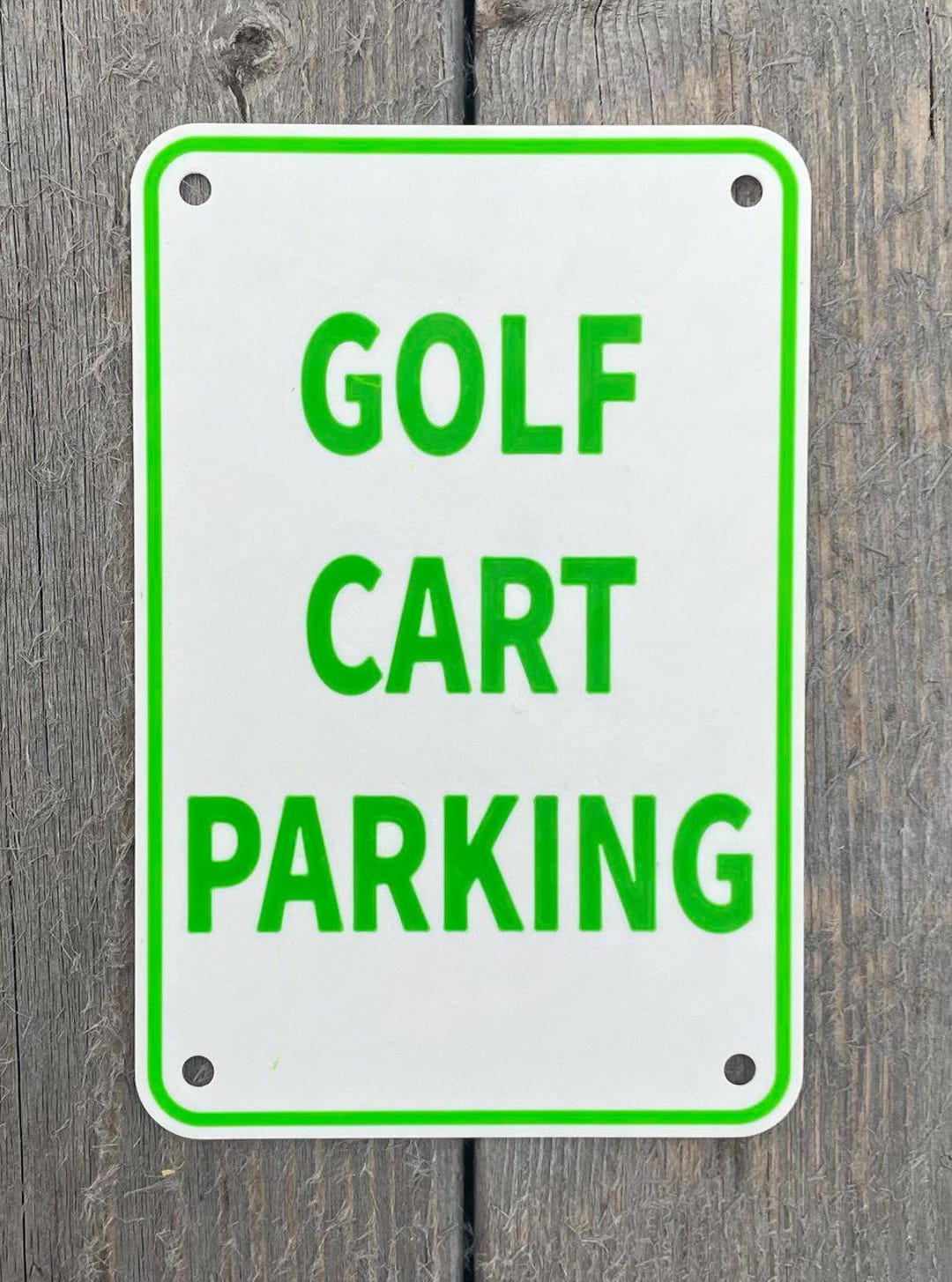 Small Sign "golf Cart Parking" Sign in Vibrant White With Green ...