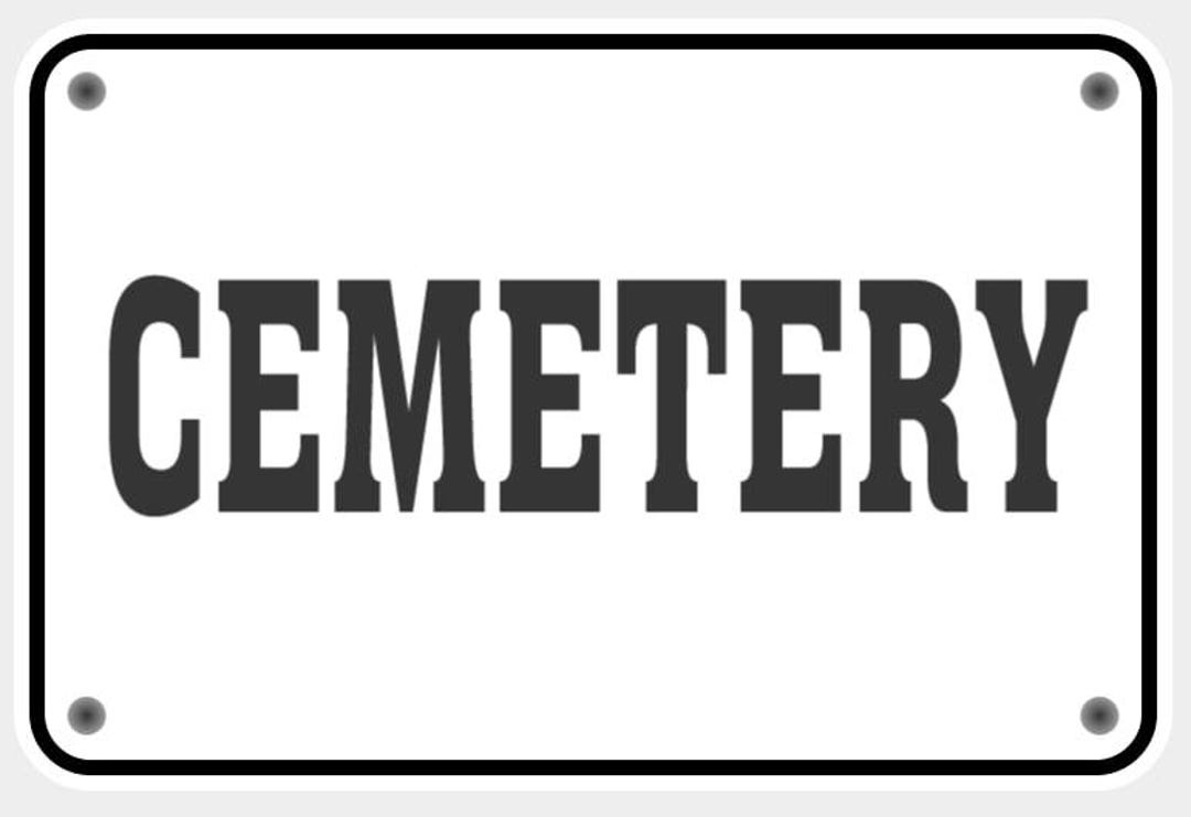 Cemetery Graveyard Tomb Macabre Halloween Sign in Vibrant White With ...
