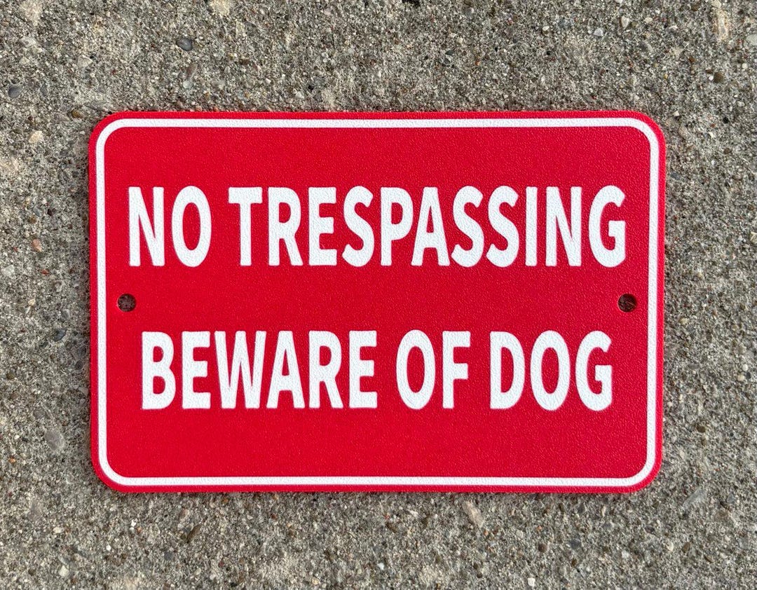 No Trespassing Beware of Dog Sign Animal Warning Safety Vibrant Red ...
