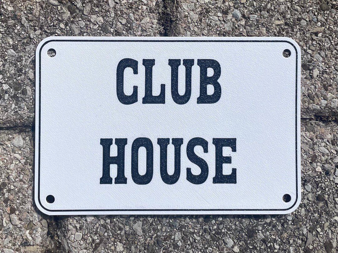 Club House Sign Golf Sports Decor Garage Mancave Bar White With Black ...