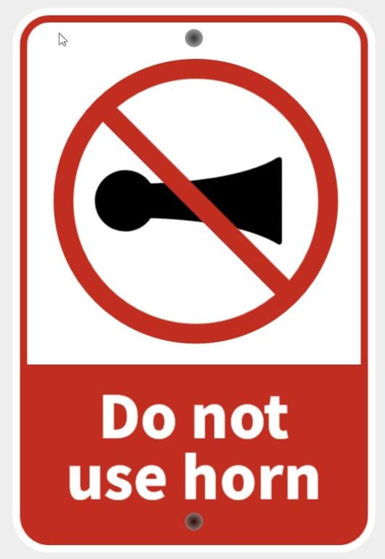 Do Not Use Horn Noise Pollution Traffic Sign in Vibrant Red With White ...