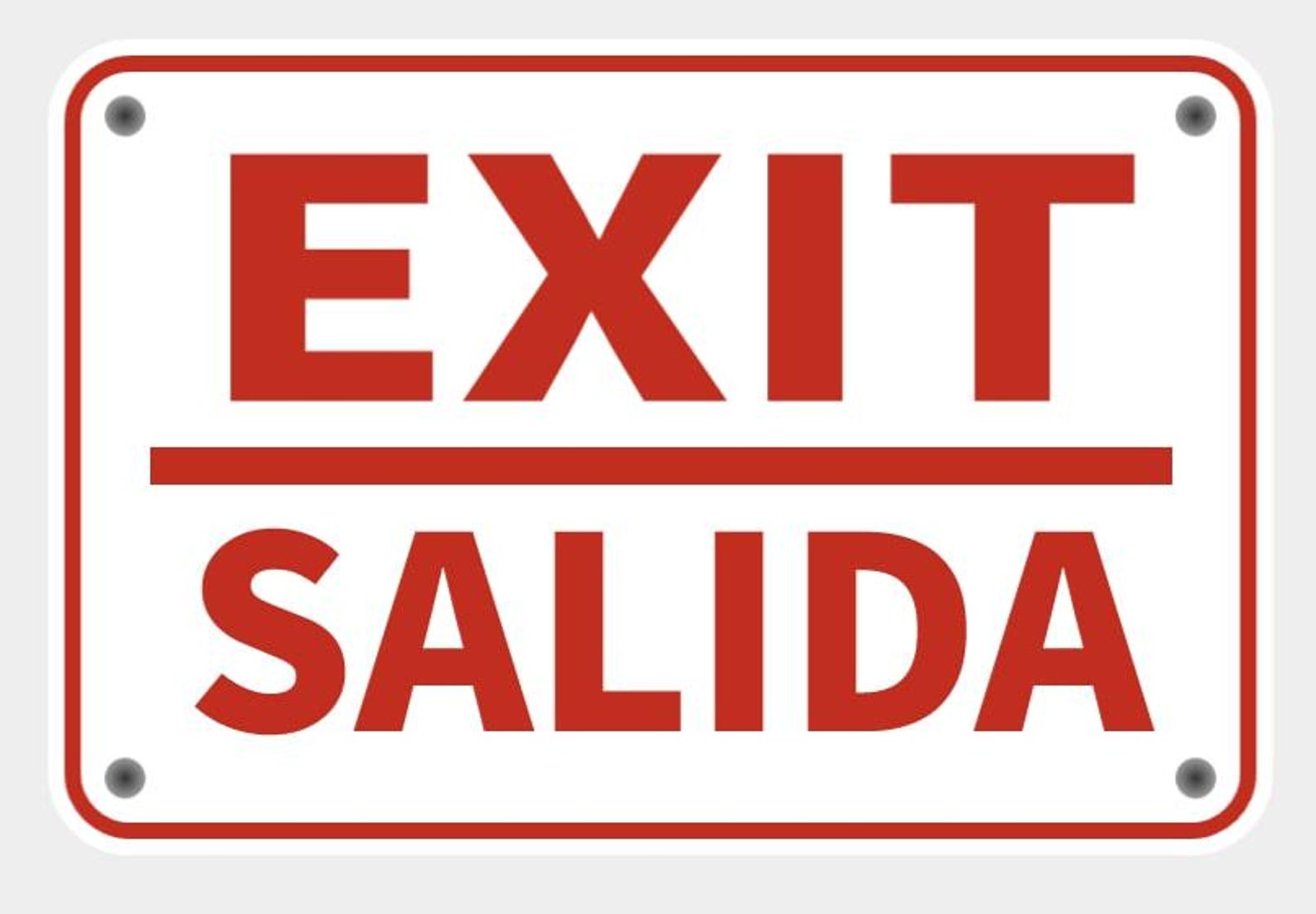 Spanish Exit Salida Sign for Street Malls Sign in Vibrant White With ...