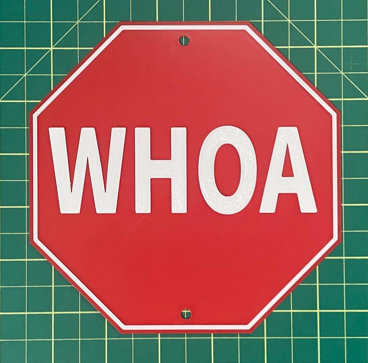 WHOA Stop Traffic Road Wall Décor Novelty Street Notice Sign in Vibrant ...
