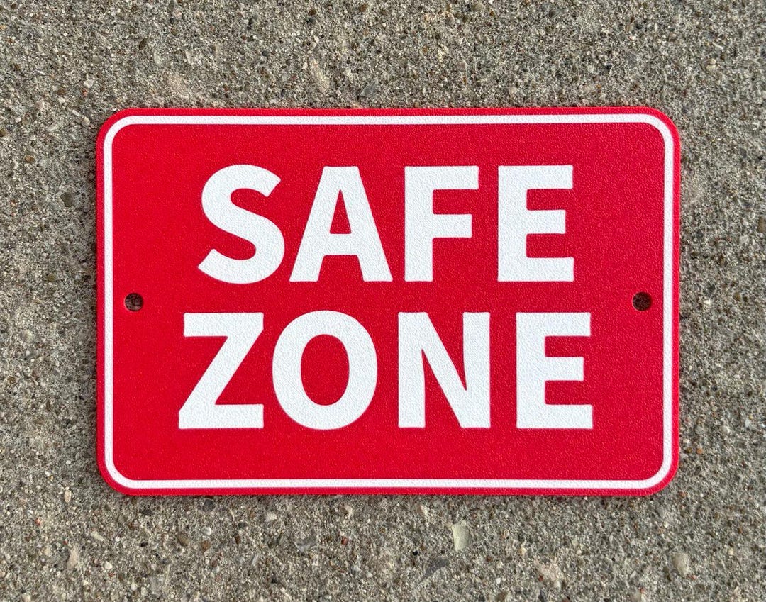 Safe Zone Sign Workplace Safety Sign in Vibrant Red With White ...