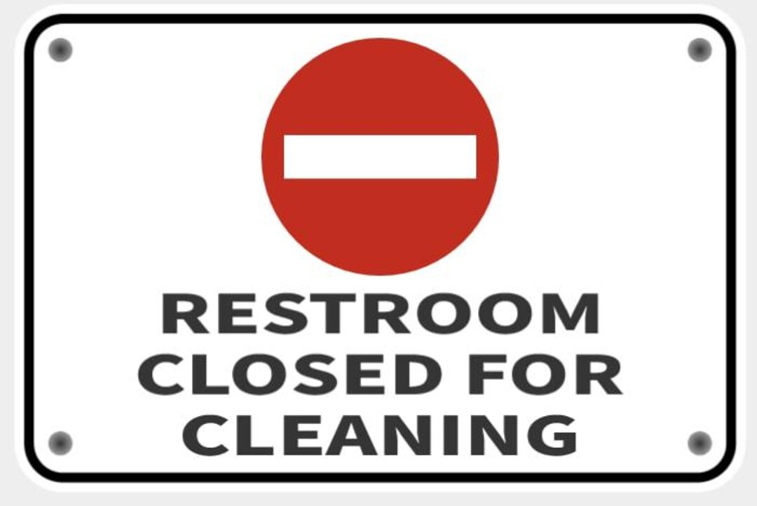 Restroom Closed for Cleaning Bathroom Sign in Vibrant White With Black ...