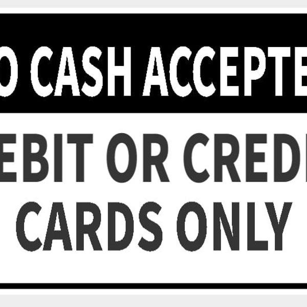 Credit Cards Only Sign - Etsy