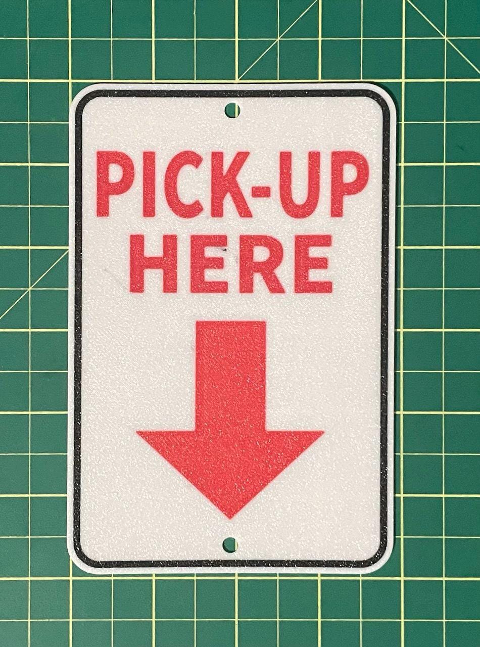 Pick-up Here Sign Business Store Food Truck White With Red Lettering ...