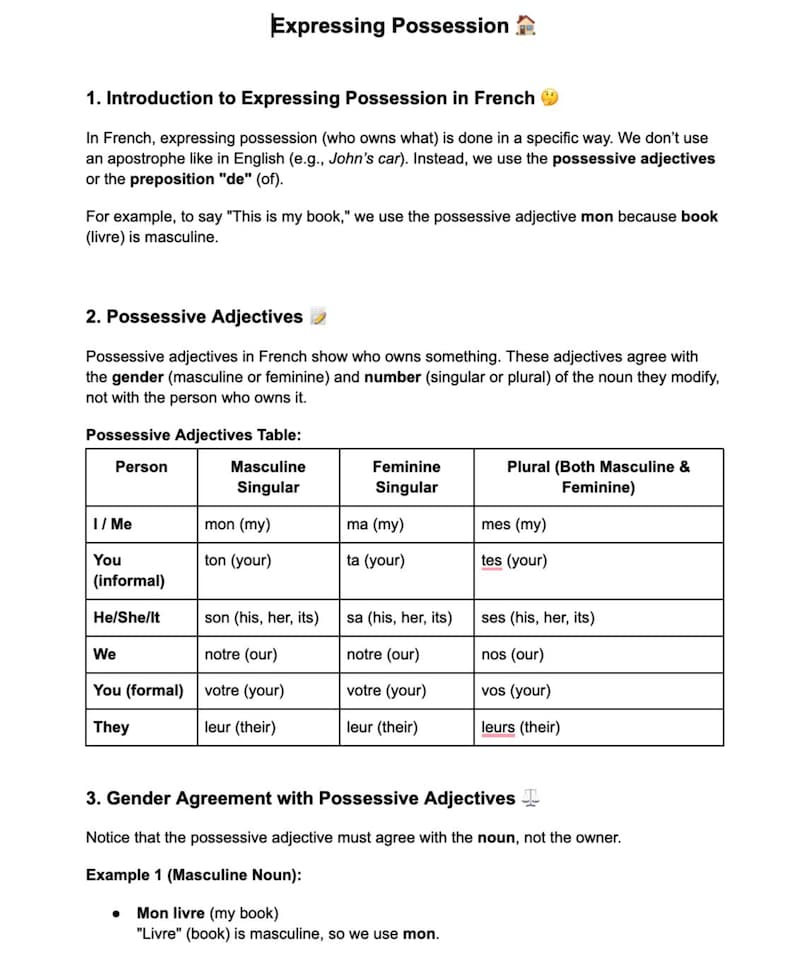 French Class A1-A2 Beginner Workbook | 245 Page Printable PDF | Learn ...
