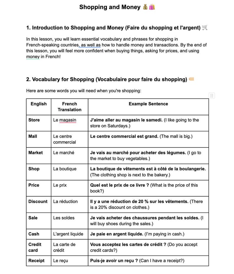 French Class A1-A2 Beginner Workbook | 245 Page Printable PDF | Learn ...