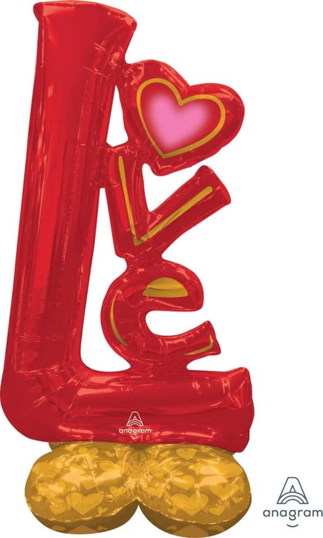 Airloonz Big Love Foil Balloon, Red Color, 58" TALL - Love - Inflatable ...