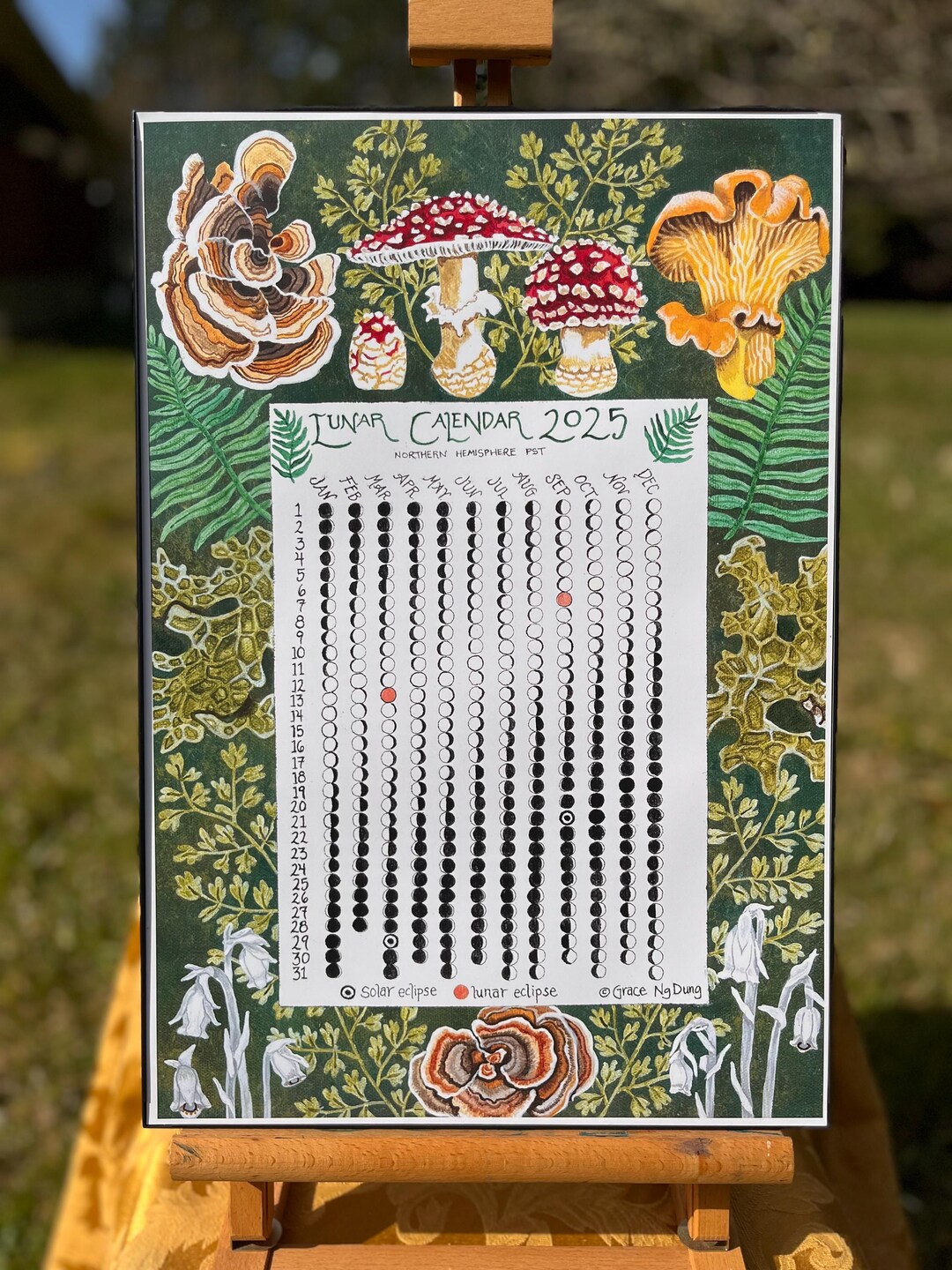 2025 Moon Calendar / 13x19 Art Print / Lunar Phase Poster - Etsy