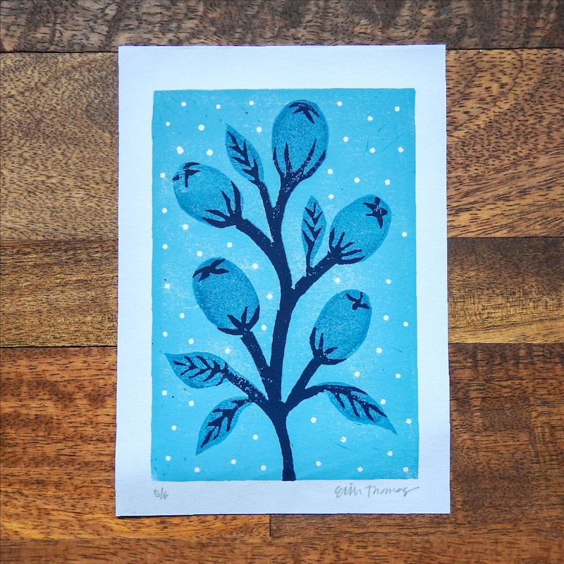 Flower Linocut - Etsy