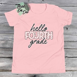Hello Fourth Grade Back to School DTG Printed Girls Graphic Tee - Etsy