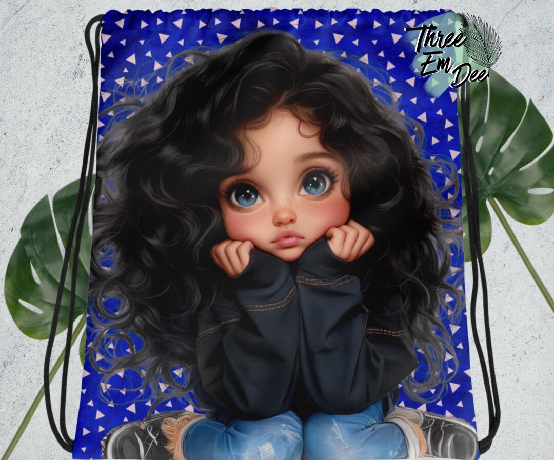 Clipart Pout Face Girl Drawstring Sublimation Backpack - Etsy