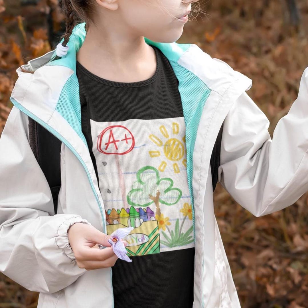 Graded Crayon Drawing Back to School DTG Printed Kids Graphic Tee - Etsy