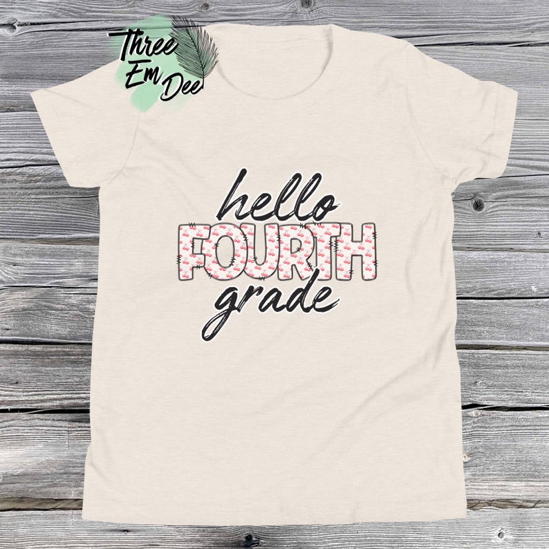 Hello Fourth Grade Back to School DTG Printed Girls Graphic Tee - Etsy