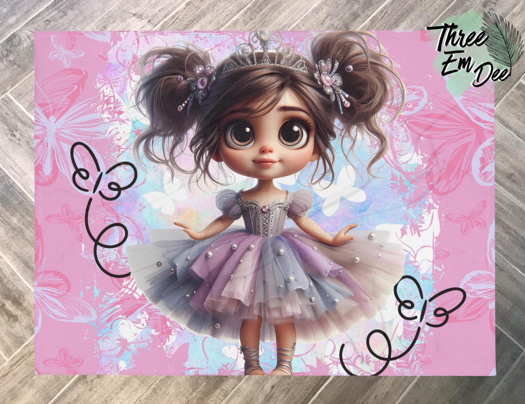 Clipart Princess Fluffy Tutu Watercolor Butterflies Background 60x80 ...