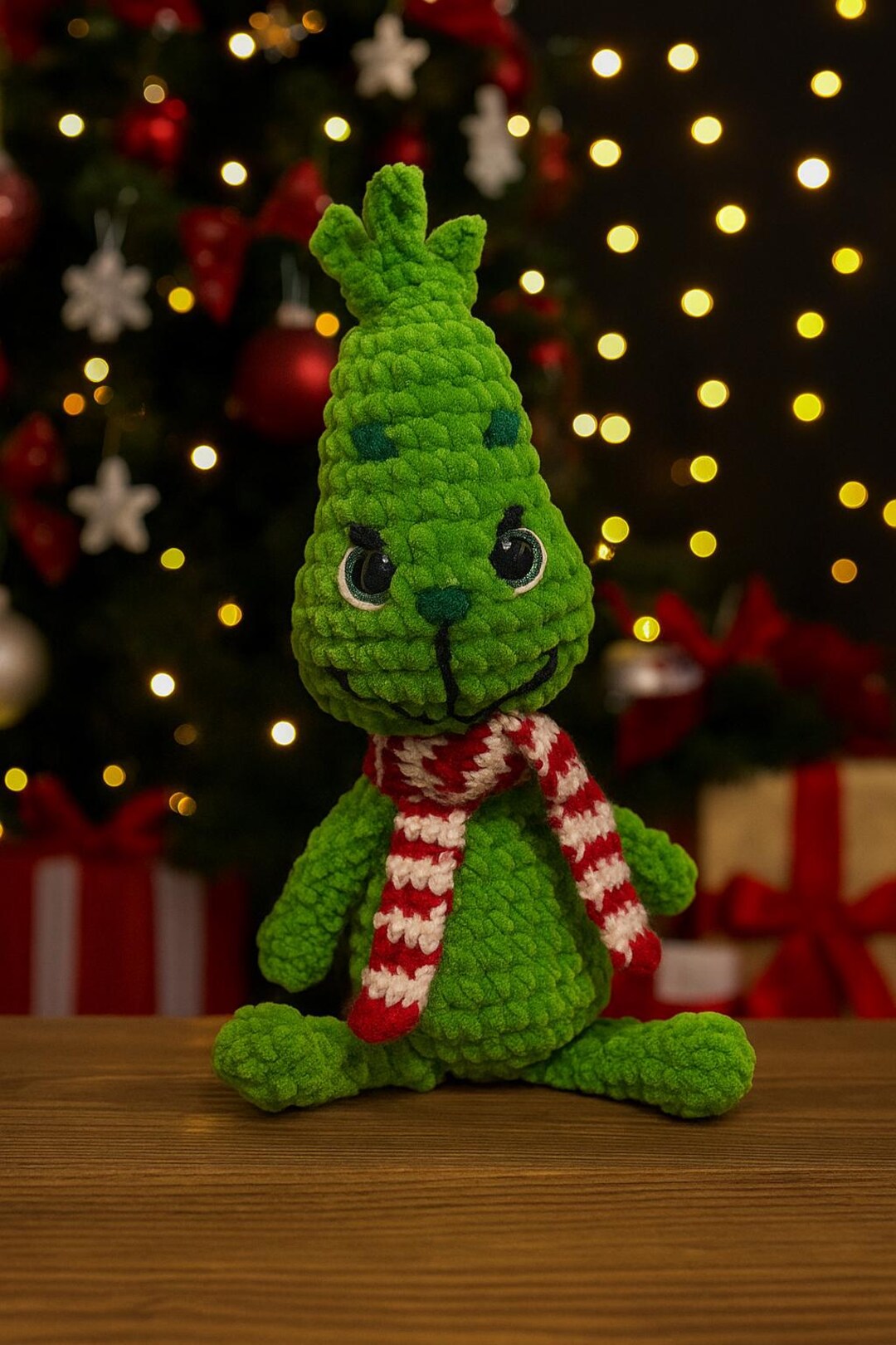 Grinch Plush Handmade Teddy - Etsy