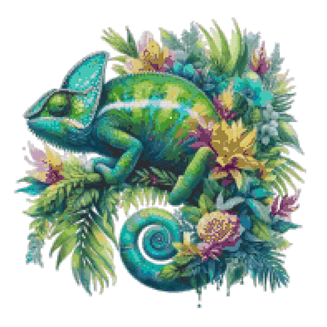 Chameleon Cross Stitchpdf Pattern Keeper Compatible Digital Download - Etsy