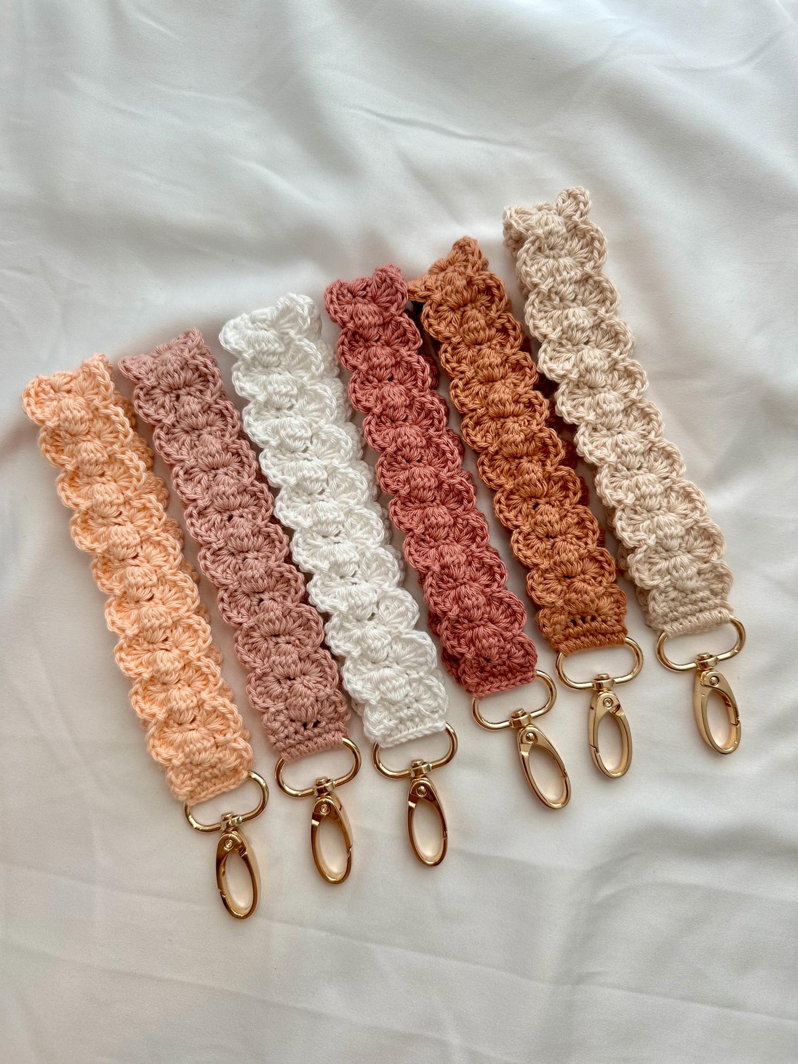 Boho Bobble Crochet Wristlet Keychain - Etsy
