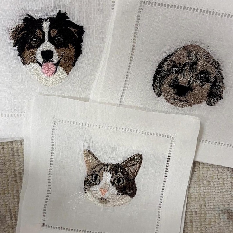 Custom Linen Coasters Dog - Etsy