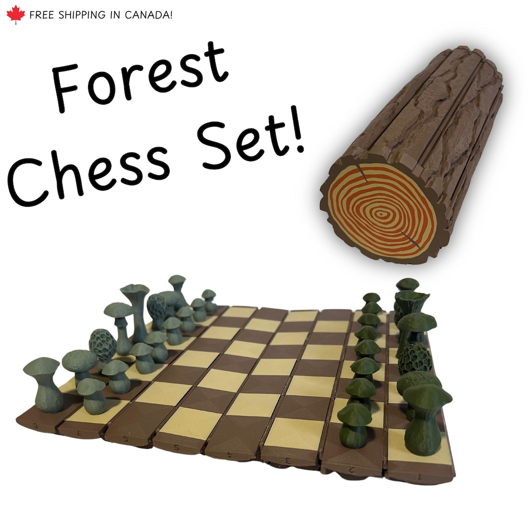 Forest Chess Set | Woodland Chess Board | Unique Nature-themed Chess ...