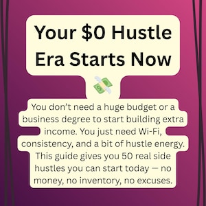 50 Side Hustle Ideas — No Startup Cost | Digital PDF Guide - Etsy