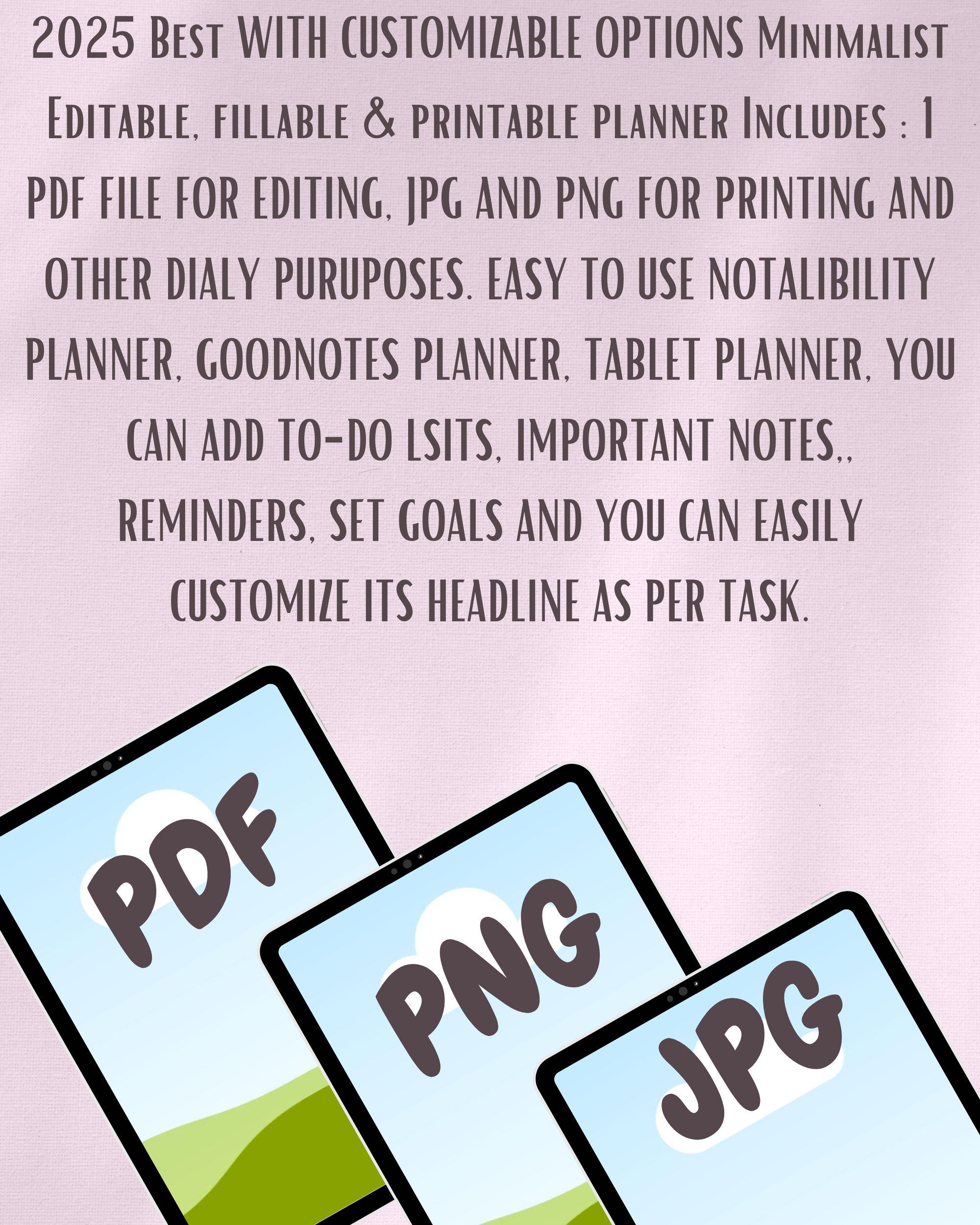 Daily Digital Planner | Editable & Printable PDF | To-do List, Task ...