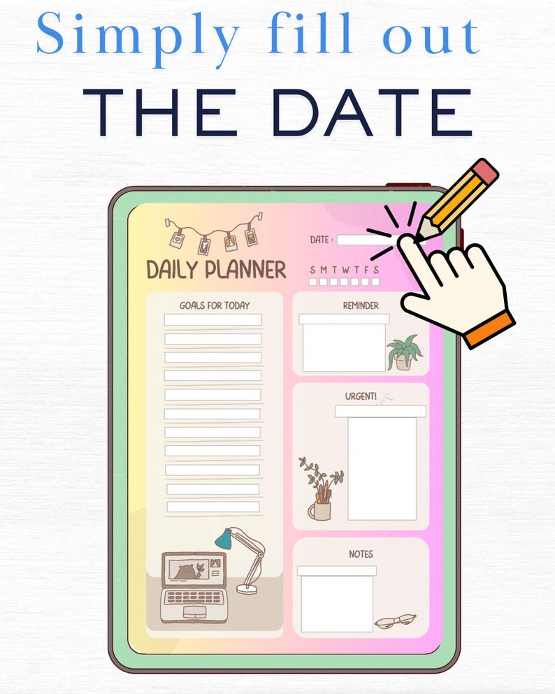 Daily Digital Planner | Editable & Printable PDF | To-do List, Task ...