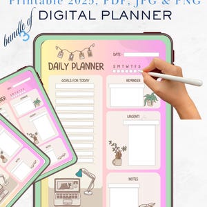 Daily Digital Planner | Editable & Printable PDF | To-do List, Task ...