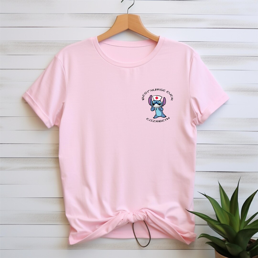 Custom Text Disney Stitch Nurse T-shirt, Cute Stitch Nurse Tee, Nurses ...