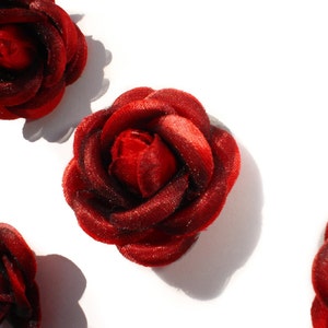 Red Satin Roses 6pc, Multi Purpose, Hair,clothes,home Decor - Etsy