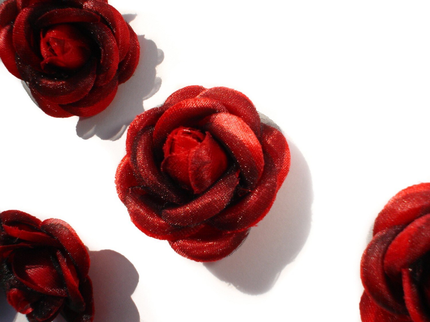 Red Satin Roses 6pc Multi Purpose Hairclotheshome Decor | Etsy