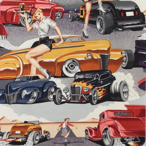 Phil's Drive-in Pin-up Fabric Alexander Henry Scenic - Etsy