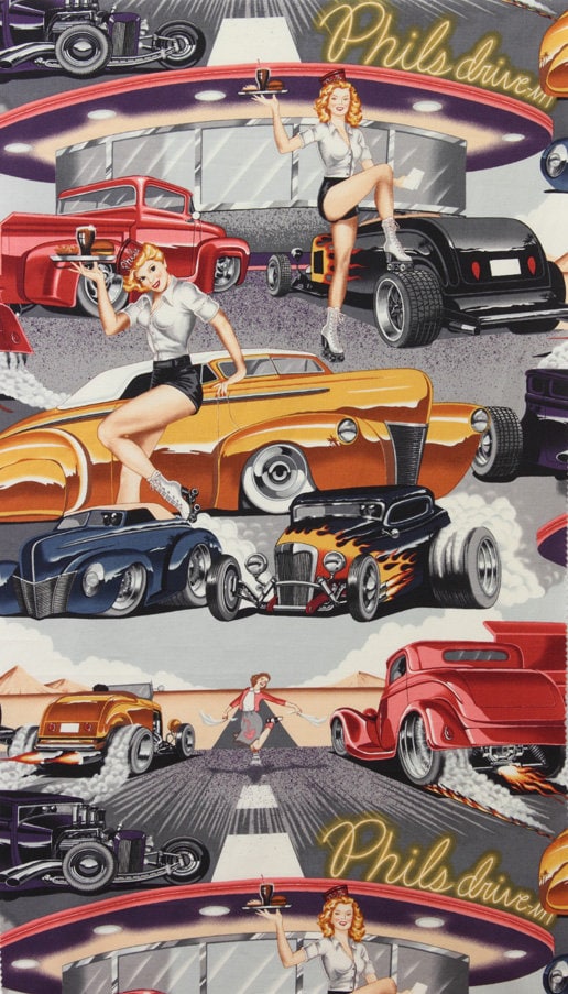 Phil's Drive-in - Pinup Fabric Alexander Henry - Cotton Fabric - Etsy