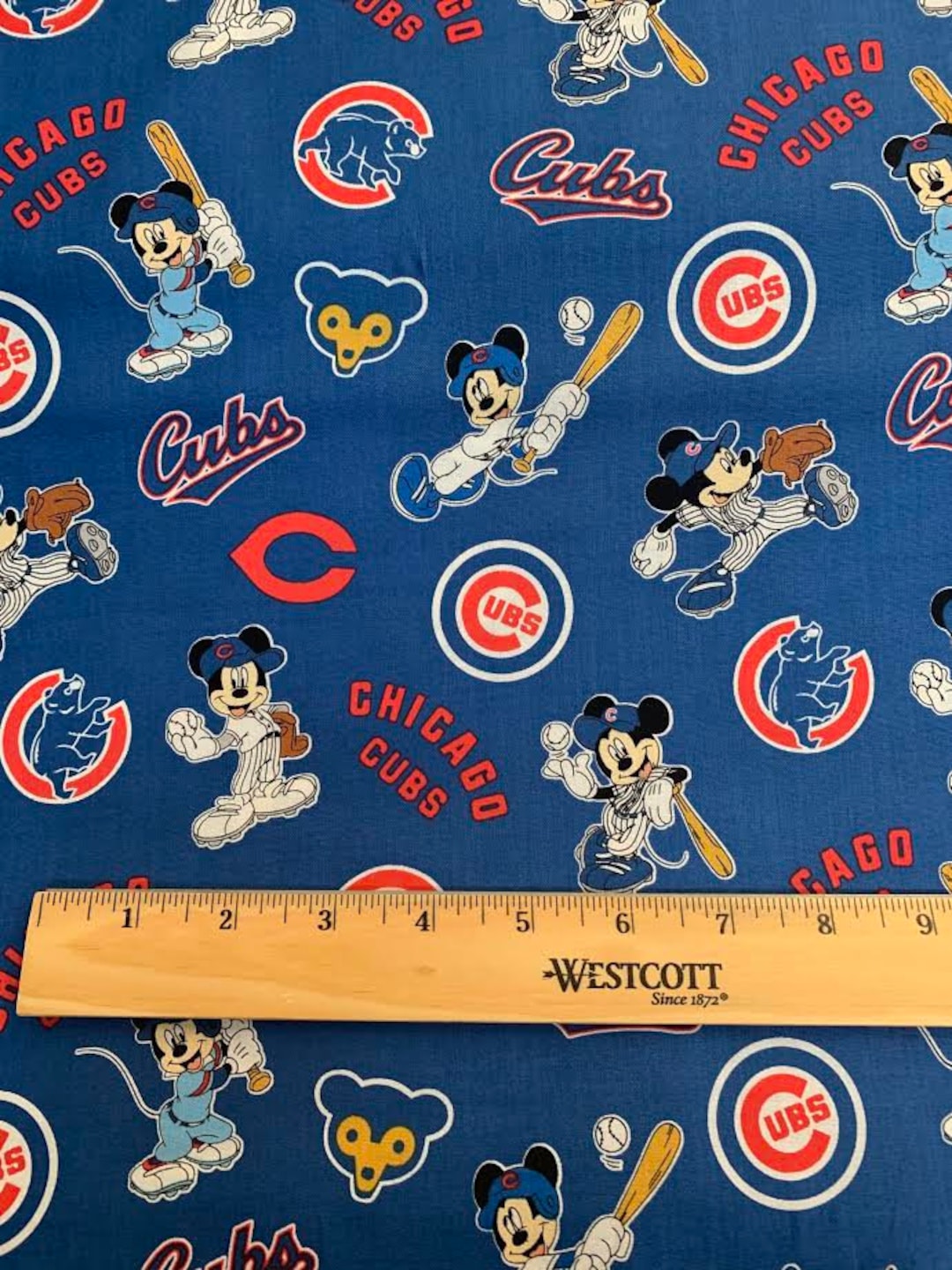 MLB Disney Mickey Chicago Cubs - Cotton Fabric - Etsy