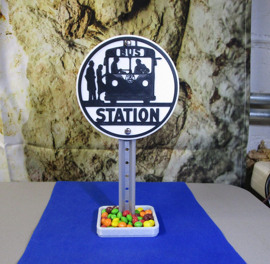 Bus Station Mini Desk Sign With Tray – Retro Transit Vibe - Etsy