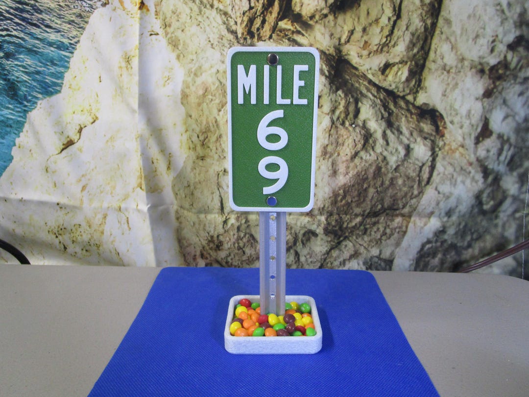 69 Milestone Desk Sign – Industrial-strength Mile Marker for 69th ...