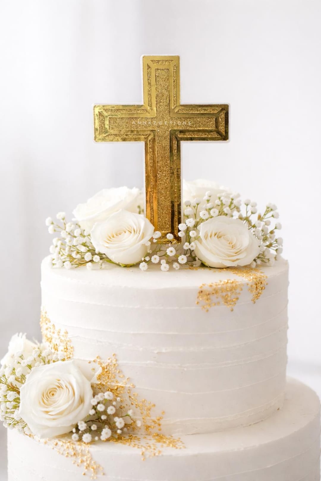 Gold Cross Cake Topper, Religious Celebration Decor - Etsy