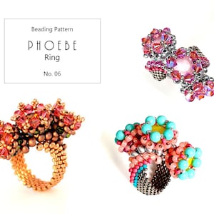 Jewelry Making Beading Pattern Tutorial Step by Step INSTANT Download PDF Phoebe Ring No 06 - Etsy