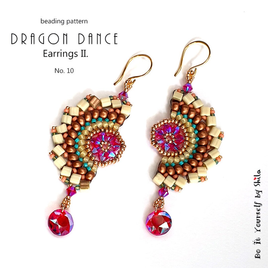 Pattern Tutorial Earrings Jewelry Making With Seed Beads and Crystals ...