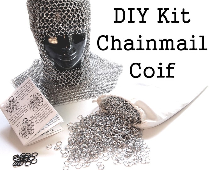 DIY Chainmail Coif Kit Craft a Medieval Knight Chain Mail Hood From ...