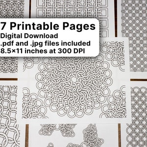 Chainmail Coloring Pages - 7 Printable Woven Ring Patterns (PDF, PNG ...