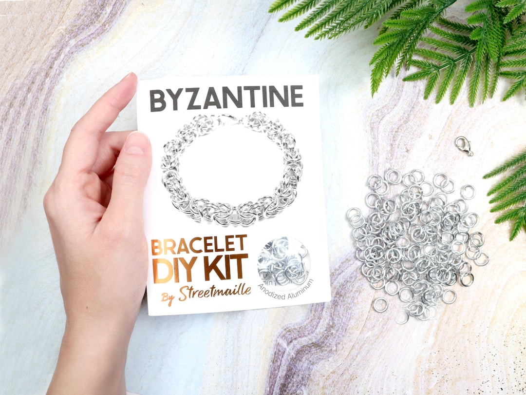 DIY Byzantine Chain Bracelet Kit - Beginner Chainmail Jewelry Making ...